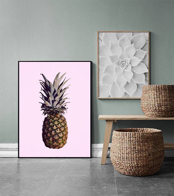 Pineapple Print Tropical Print Pineapple Decor Wall Art | Etsy
