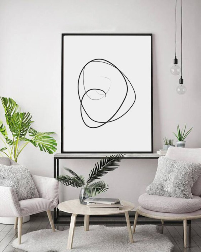 Black and White Minimalist Line Drawing Minimalist Poster | Etsy