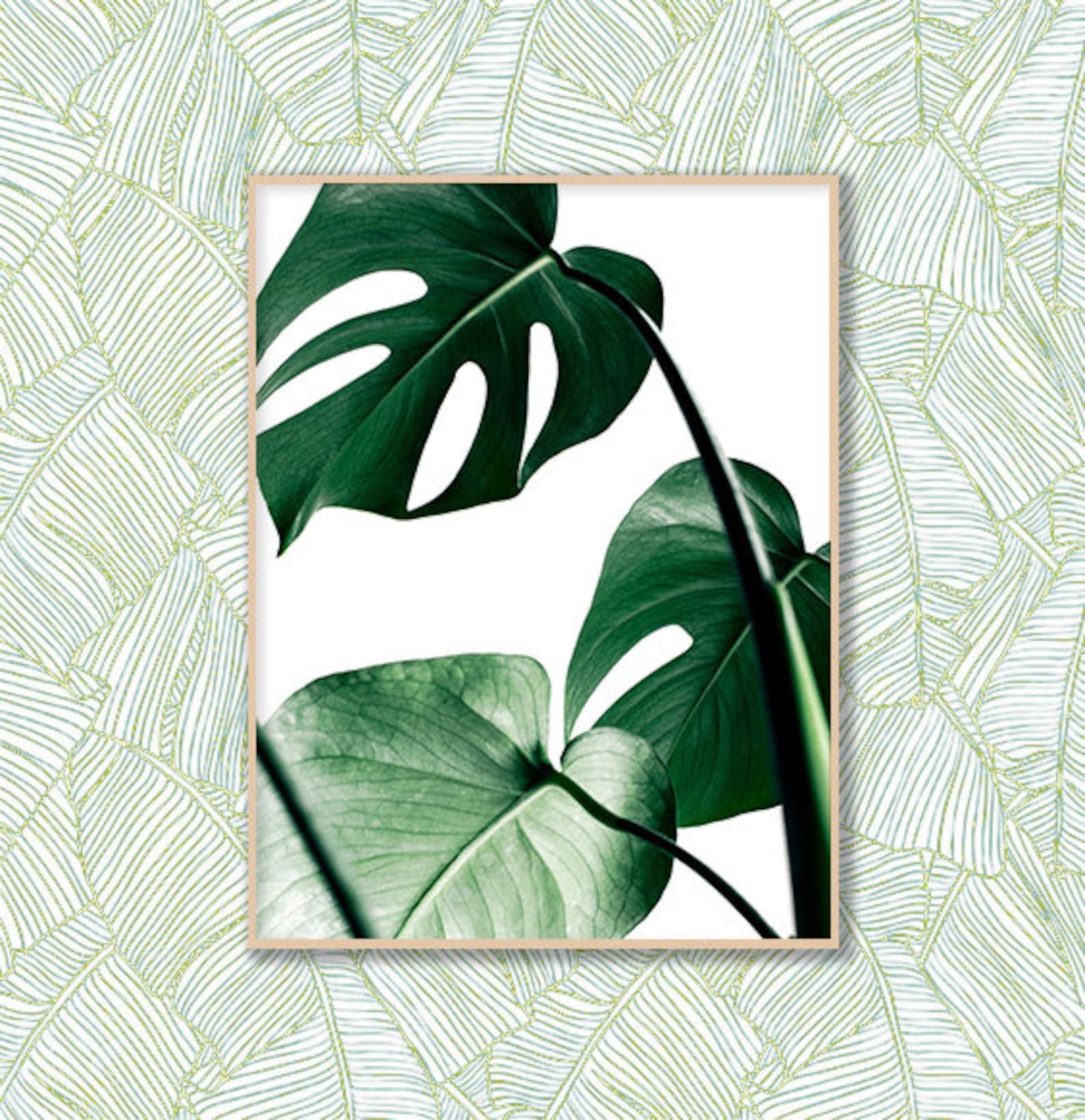 Monstera Leaf Print Botanical Prints Wall Art Prints - Etsy