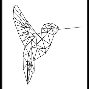 Hummingbird Print, Nursery Wall Art Prints, Geometric Wall Art, Nursery ...