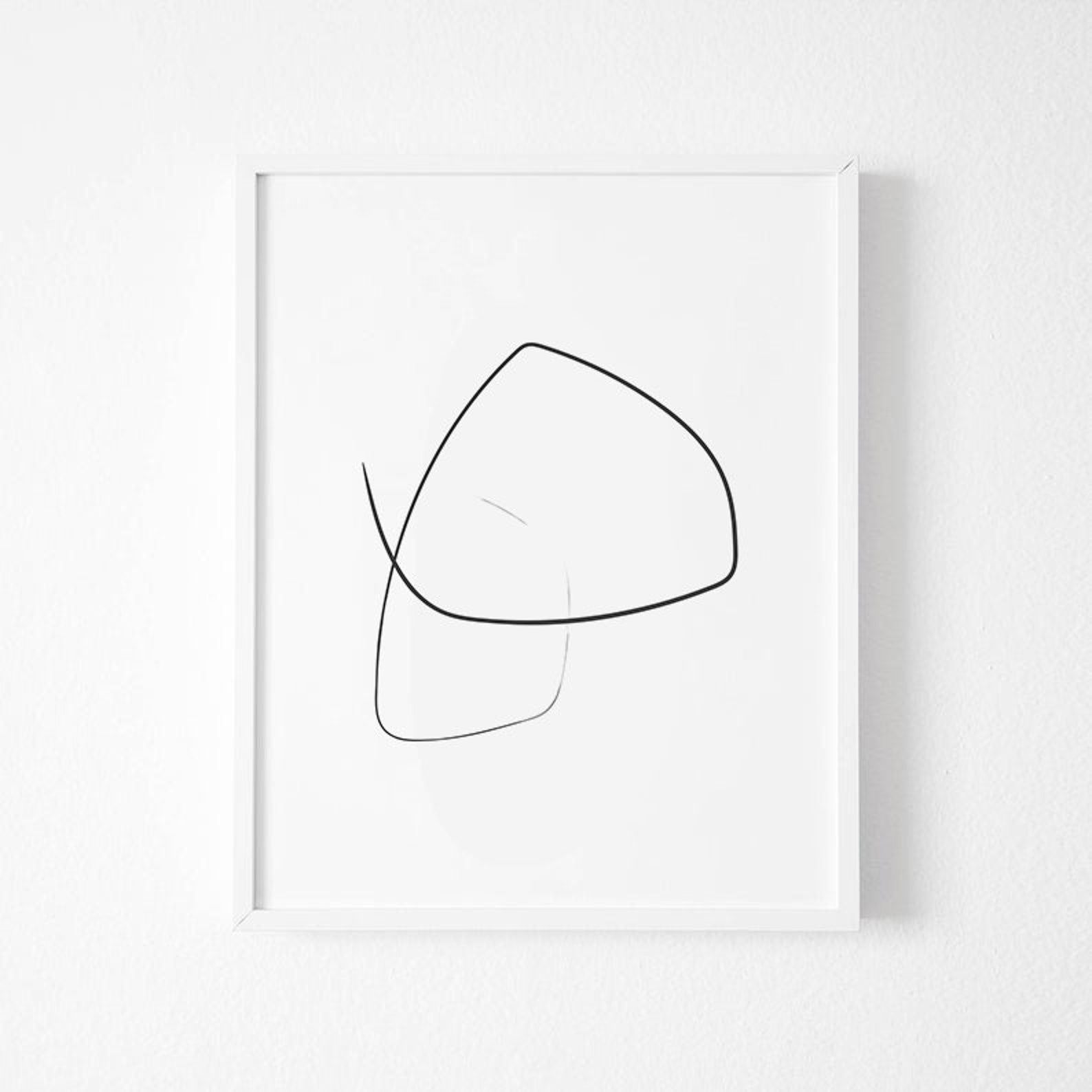 One Line Drawing Neutral Wall Art Abstract Line Drawing - Etsy