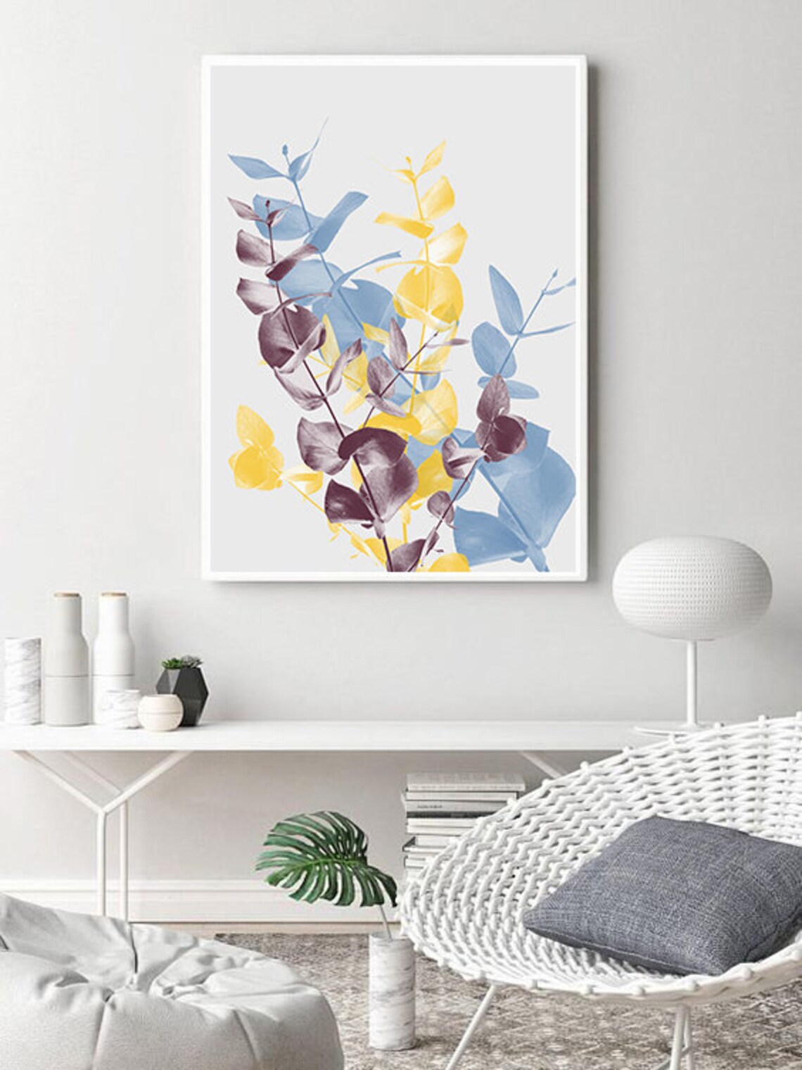 Plant Leaf Print Digital Download Poster Tropical Leaves | Etsy