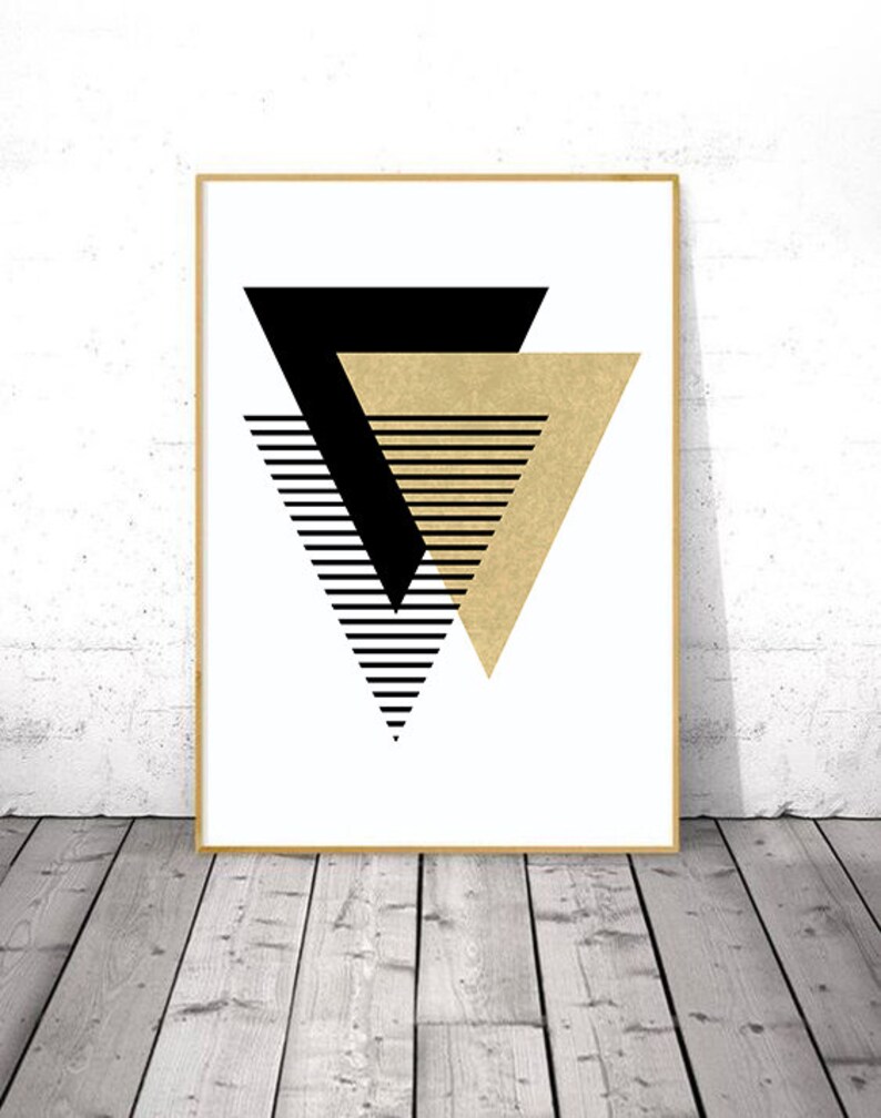 Geometric Triangle Art Print: Minimalist Scandinavian Decor (digital ...