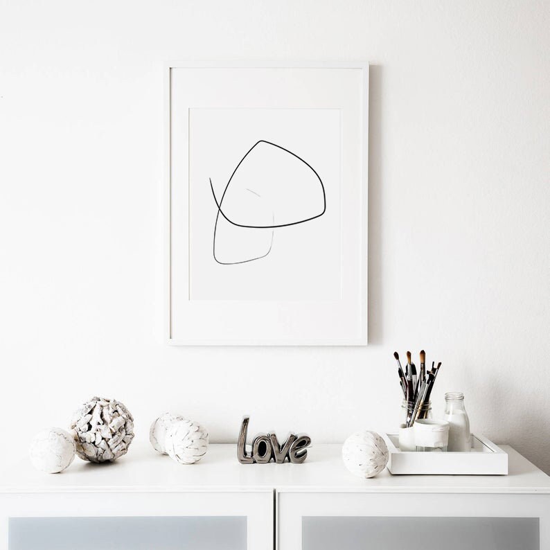 One Line Drawing Neutral Wall Art Abstract Line Drawing - Etsy