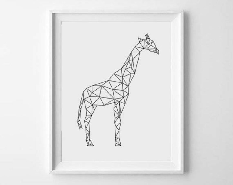 Giraffe Print Animal Art Print Geometric Giraffe Wall Art - Etsy