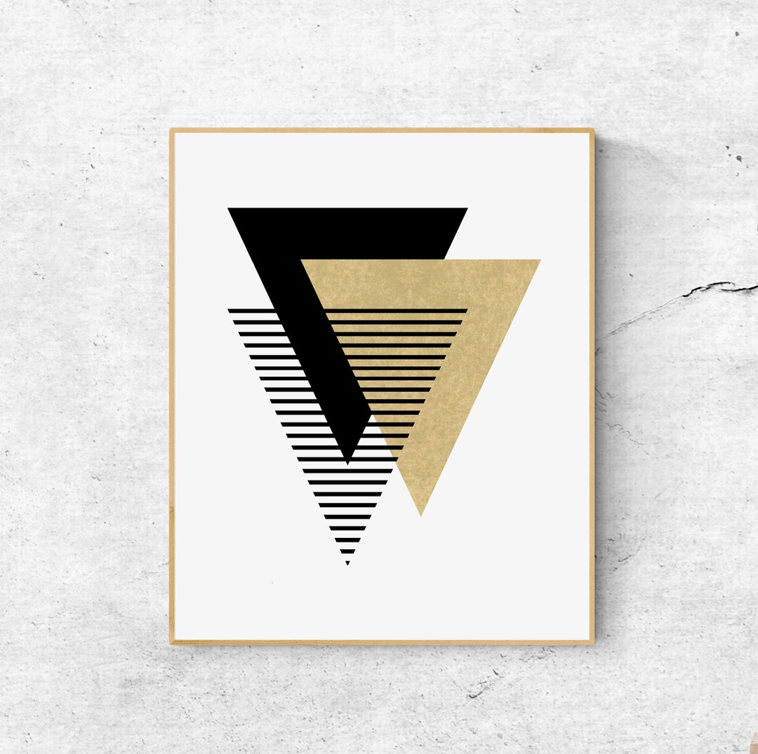 Geometric Triangle Art Print: Minimalist Scandinavian Decor (digital ...