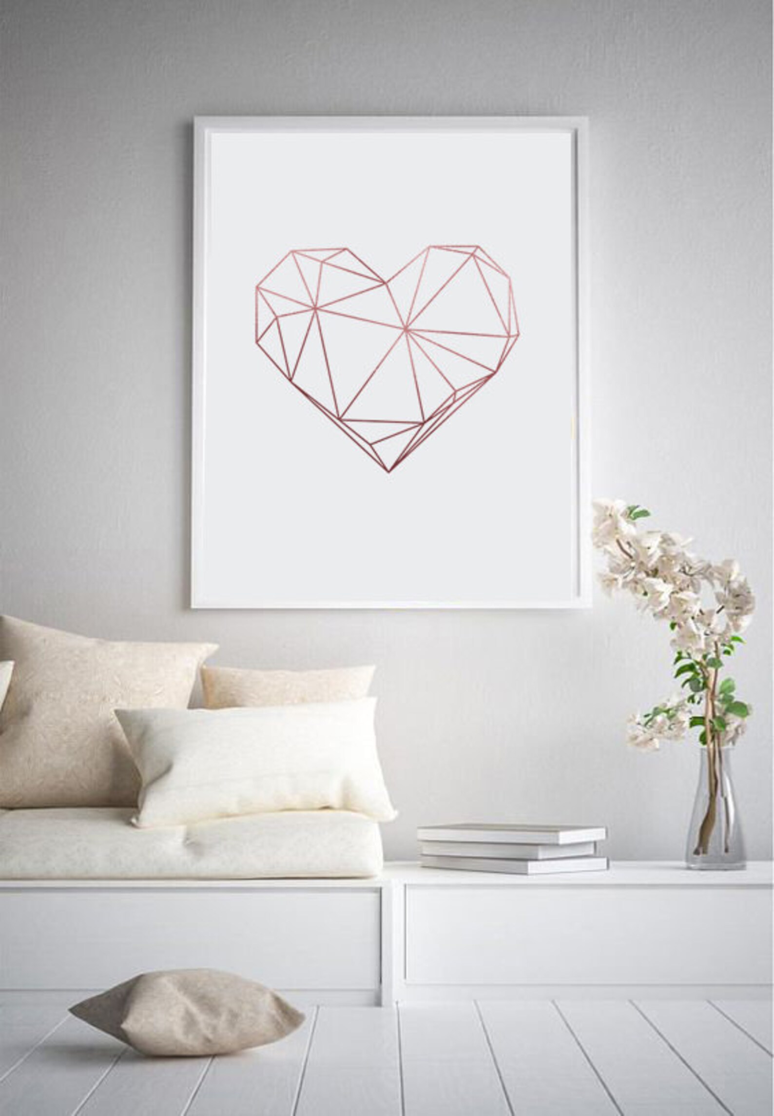 Instant Download Rose Gold Printable Geometric Wall Art Prints ...