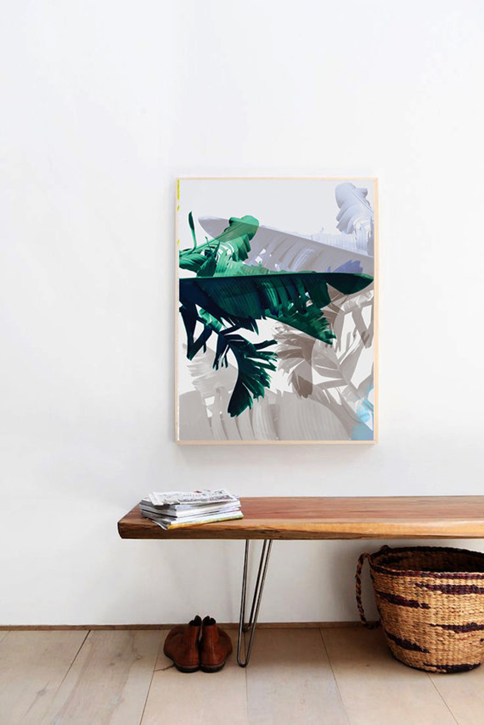 Modern Botanical Print Tropical Leaves Banana Leaf Print | Etsy