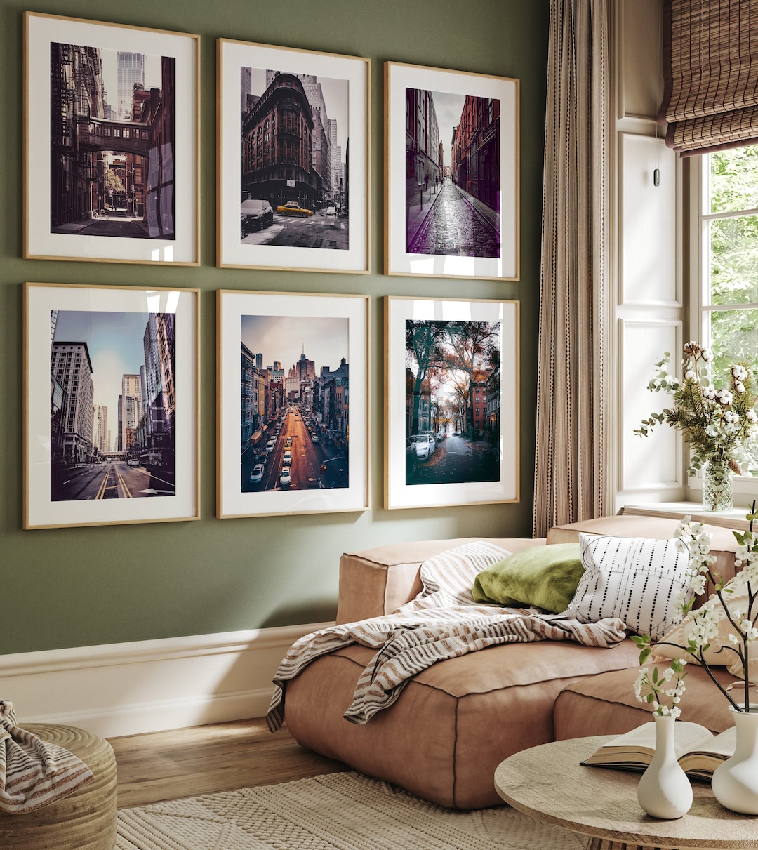 Wall Art Set of 6 City Photography Prints Gallery Wall Set City ...