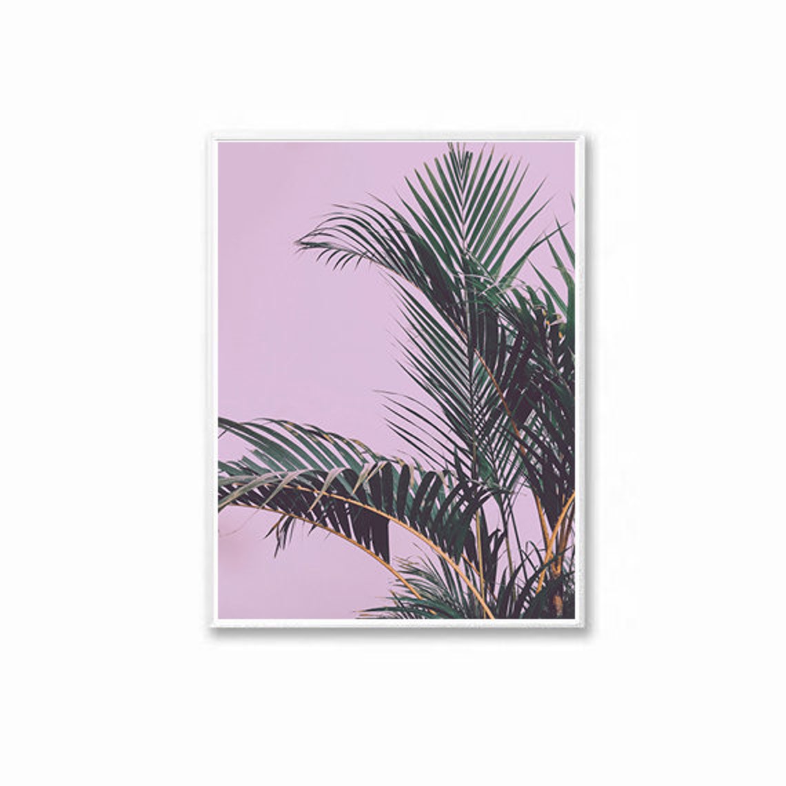 Green And Pink Leaf Print Palm Leaves Print Palm Tree Print | Etsy