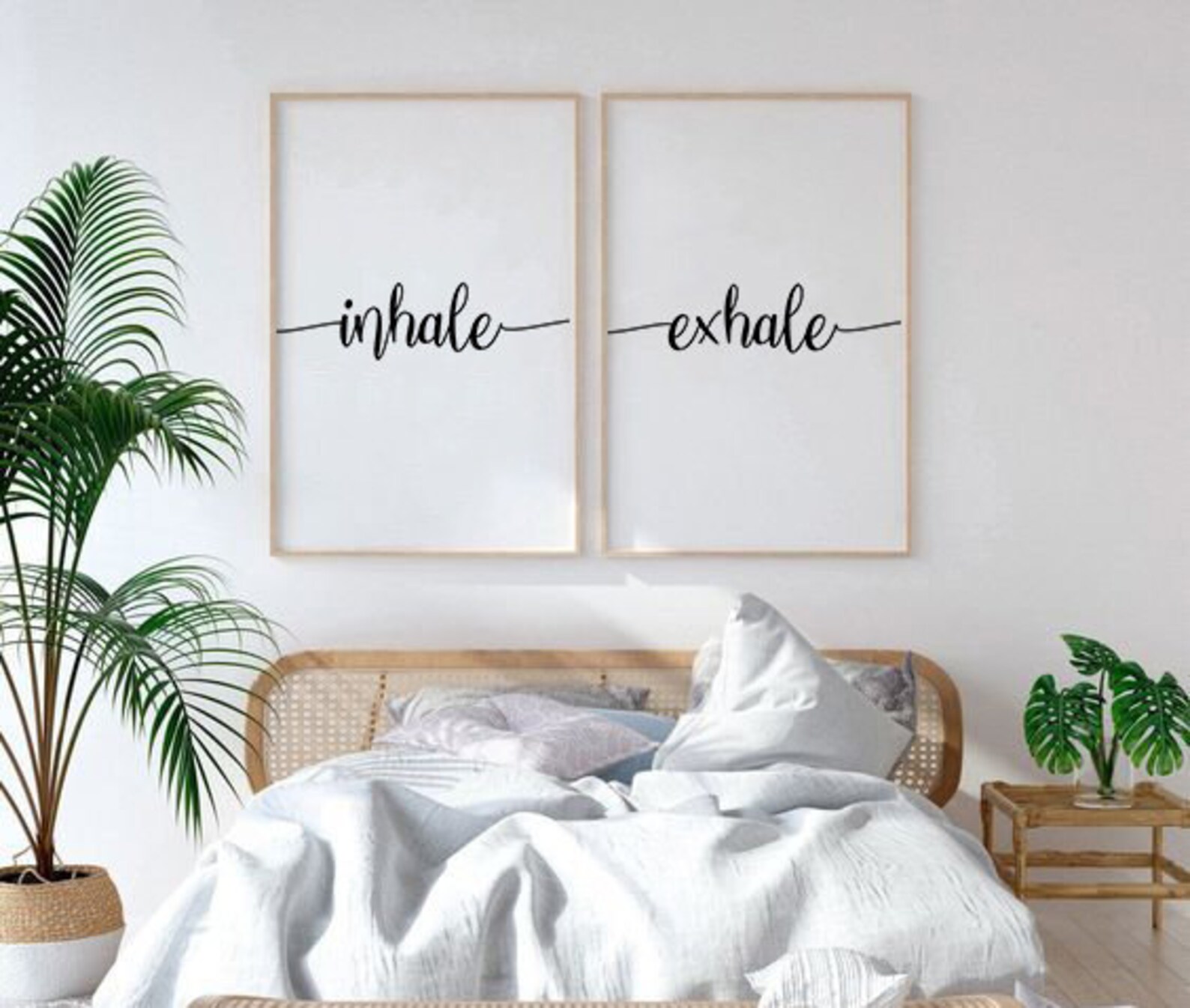 Inhale Exhale Wall Art Printable Wall Décor Women Bedroom | Etsy