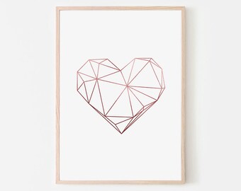 Instant Download Rose Gold Abstract Painting Printable - Etsy