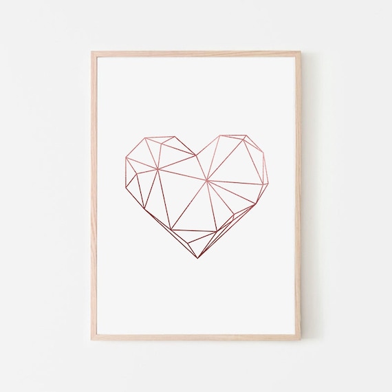 Instant Download Rose Gold Printable Geometric Wall Art | Etsy