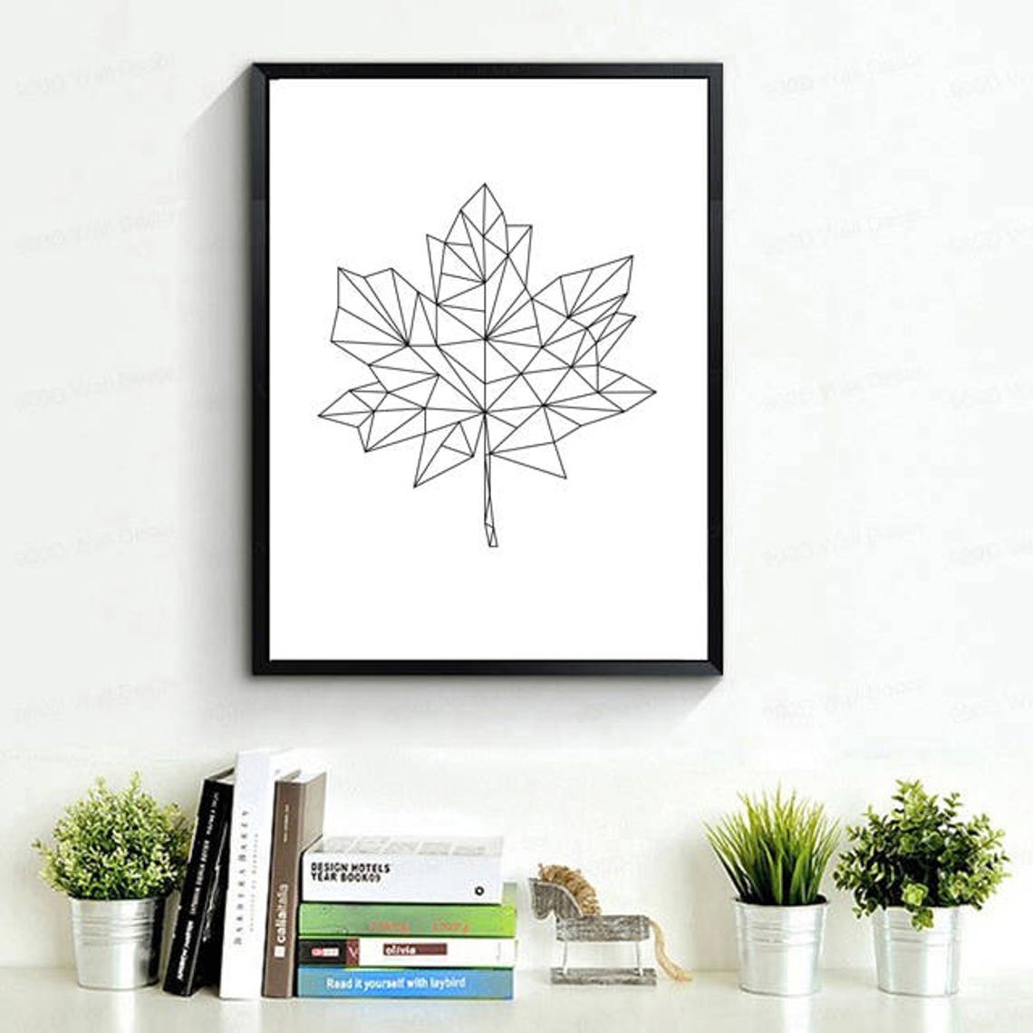 Maple Leaf Art Maple Leaf Wall Art Prints Geometric Nursery - Etsy