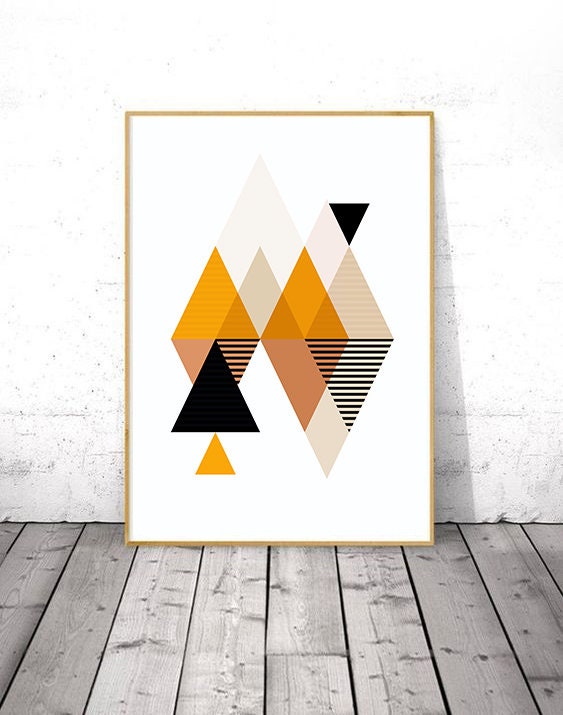 Scandinavian print Geometric print Geometric wall art print | Etsy