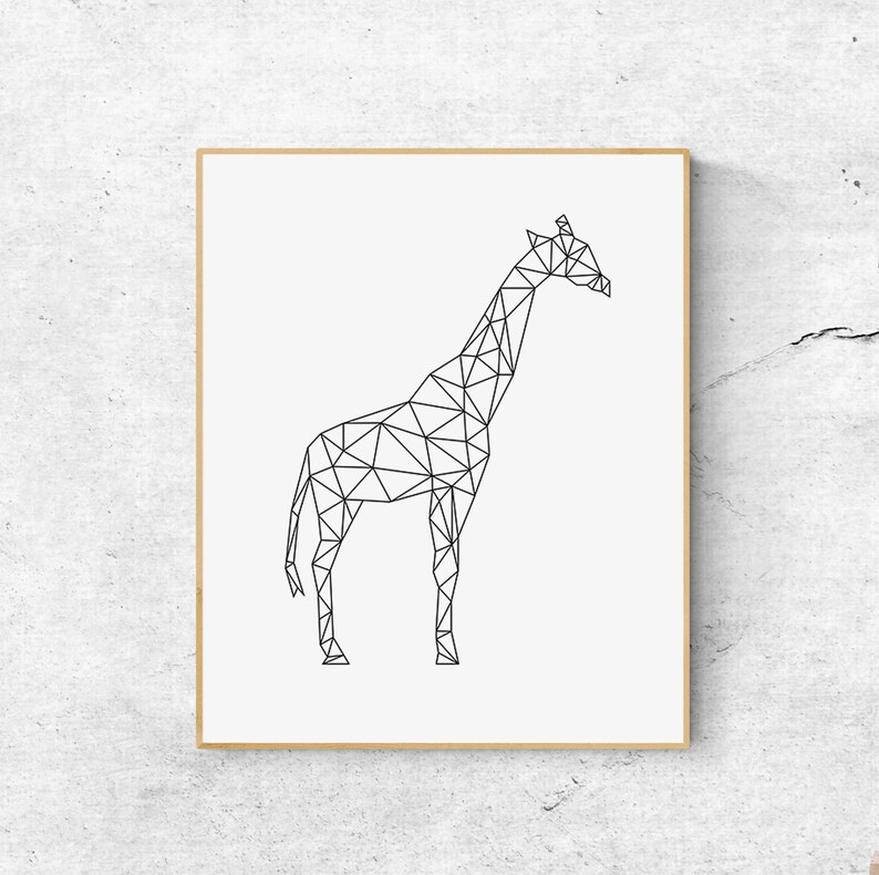 Giraffe Print Animal Art Print Geometric Giraffe Wall Art - Etsy