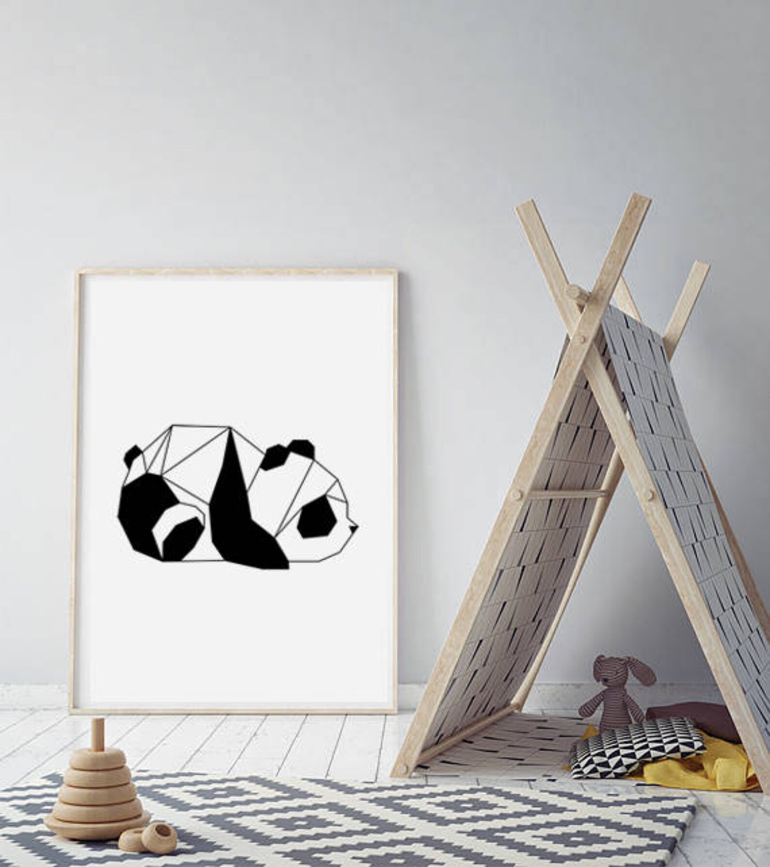 Panda Print Nursery Decor Animal Prints Nursery Wall Art | Etsy