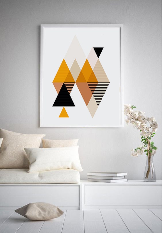 Scandinavian print Geometric print Geometric wall art print | Etsy