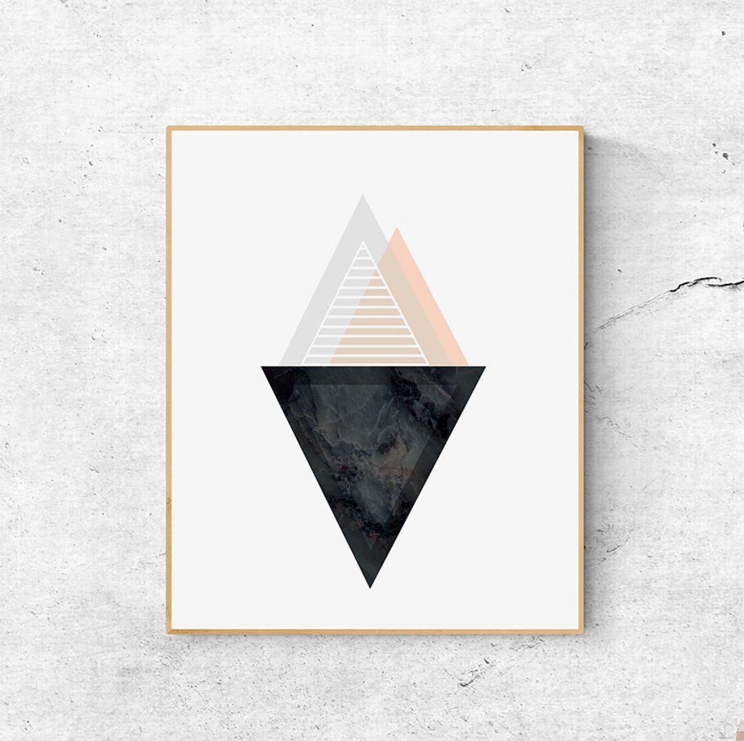 Geometric Abstract Art Print: Scandinavian Minimalist Decor (digital ...