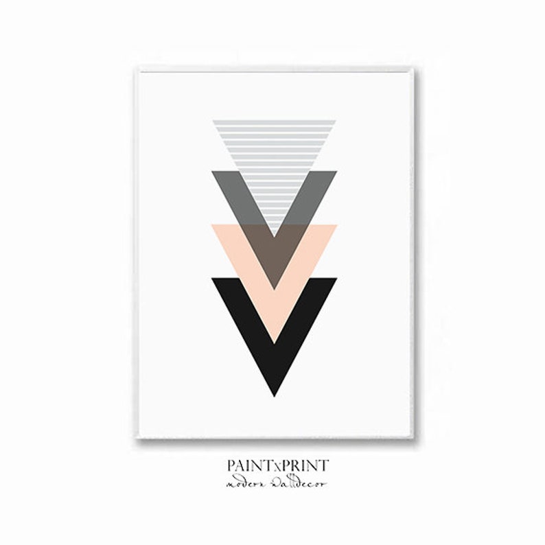 Minimalist poster Scandinavian print Geometric wall art | Etsy