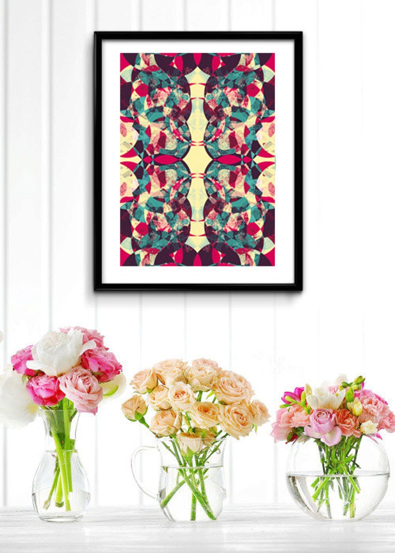 Colorful Wall Art Print Download Pink Art Print Large - Etsy