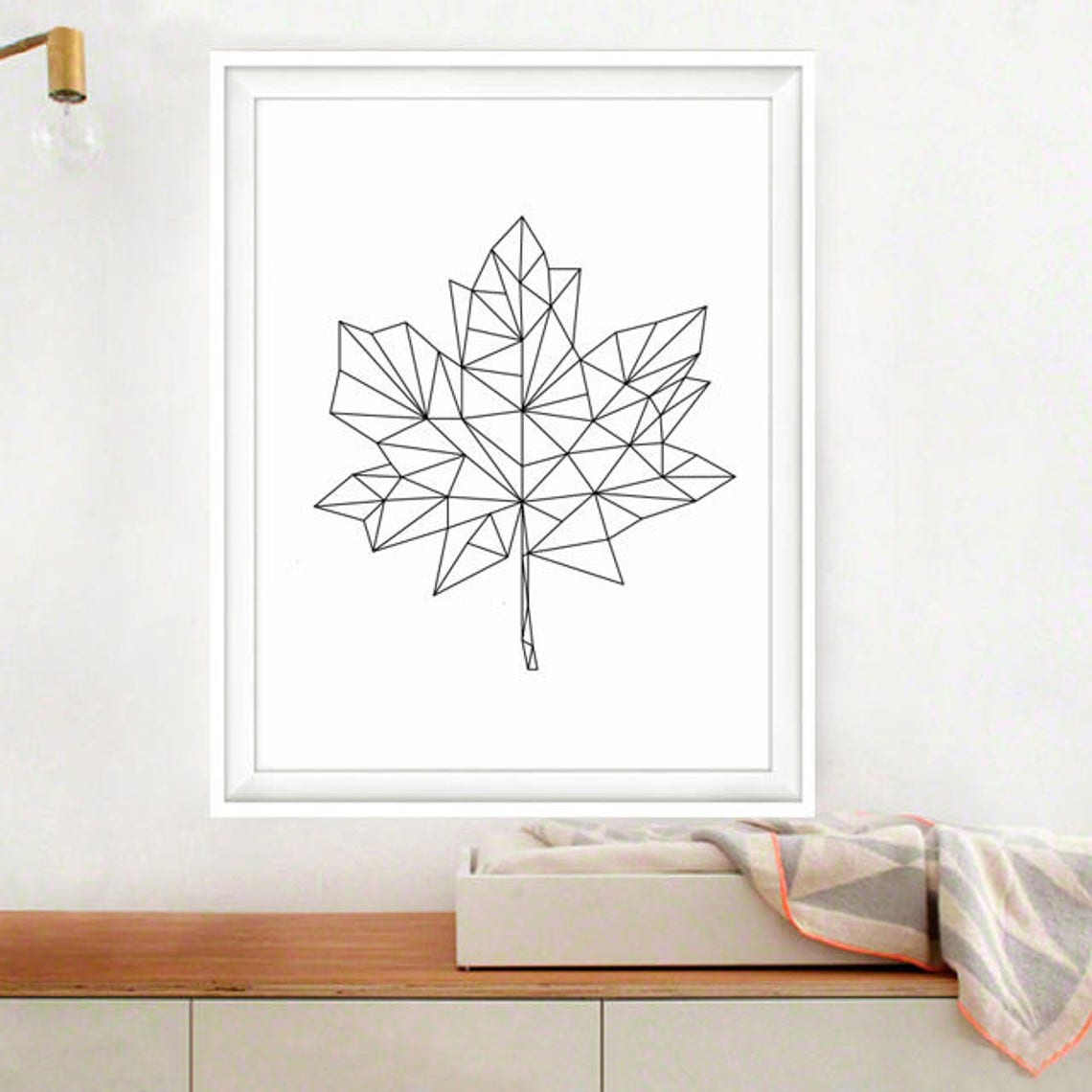 Maple Leaf Art Maple Leaf Wall Art Prints Geometric Nursery - Etsy