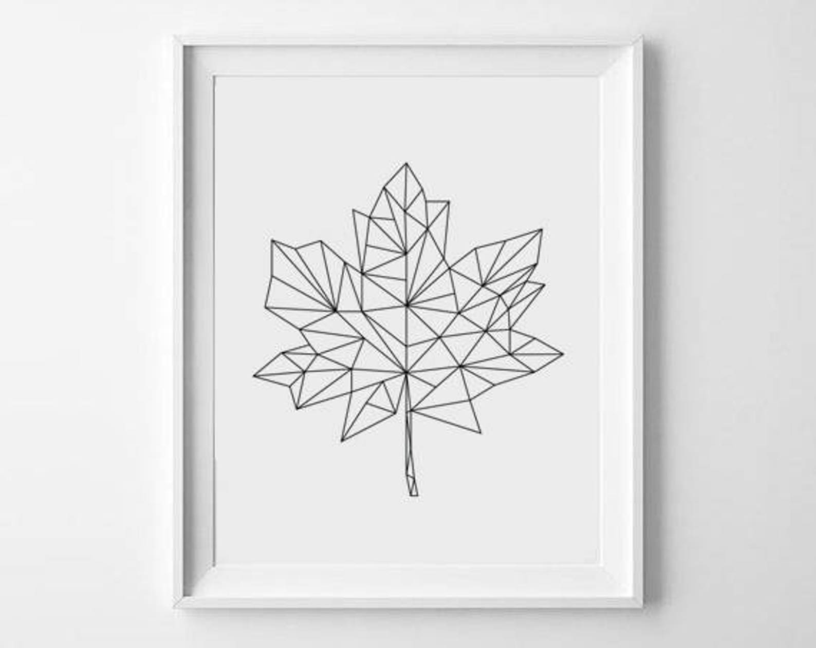 Maple Leaf Art Maple Leaf Wall Art Prints Geometric Nursery - Etsy