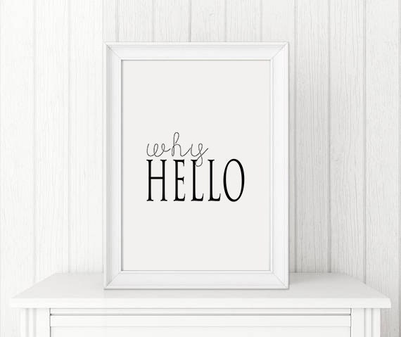 Scandinavian Print Why Hello Print Typography Print Why | Etsy