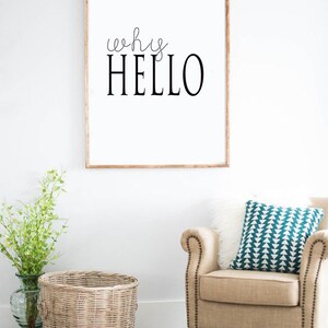 Scandinavian Print, Why Hello Print, Typography Print, Why Hello ...
