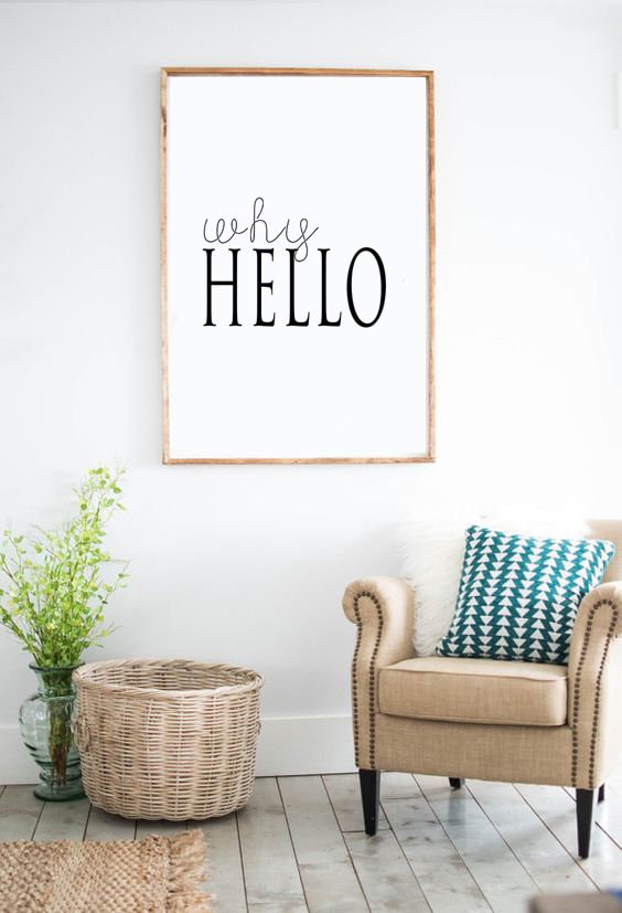 Scandinavian Print Why Hello Print Typography Print Why | Etsy