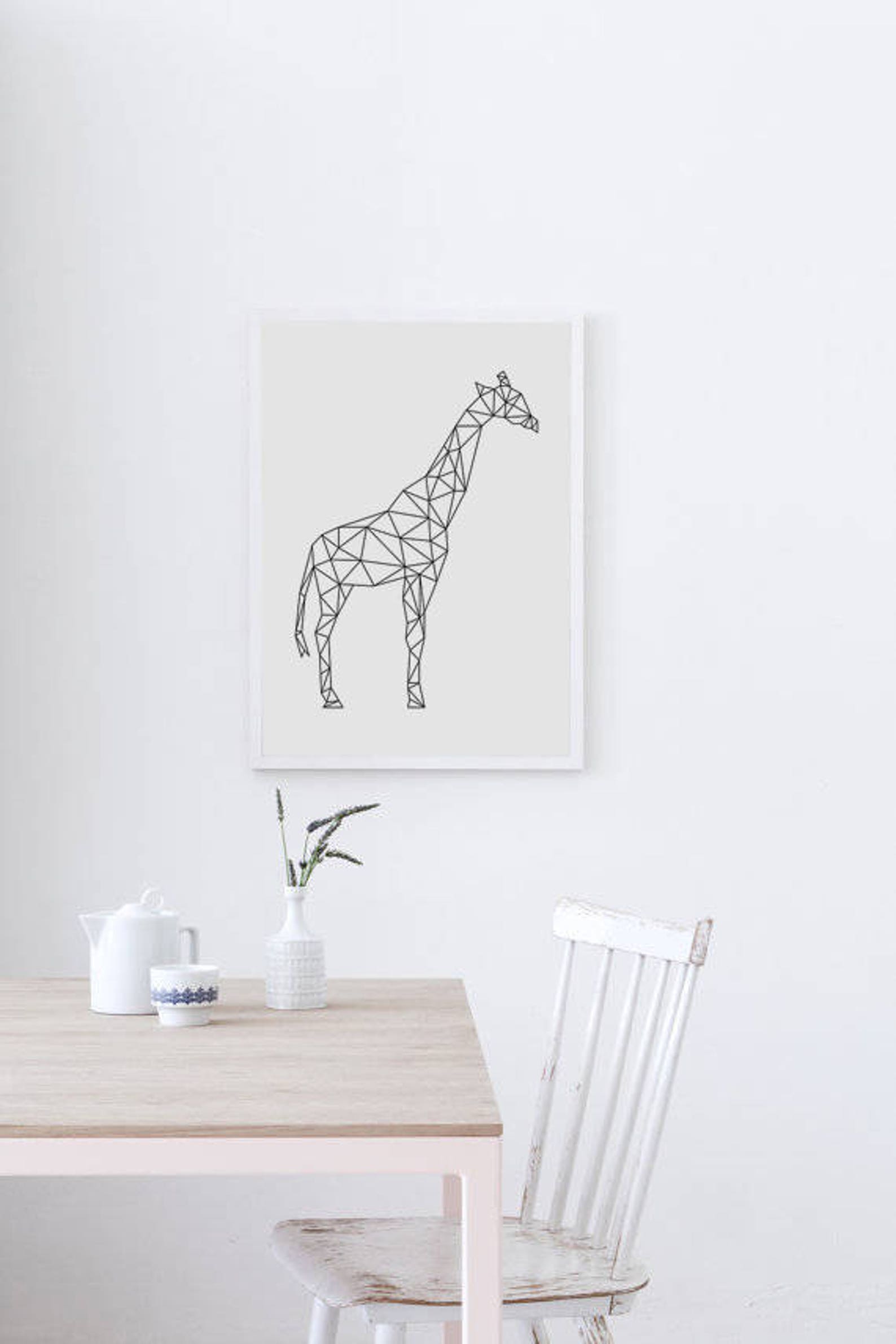 Giraffe Print Animal Art Print Geometric Giraffe Wall Art - Etsy