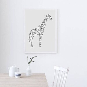 Giraffe Print Animal Art Print Geometric Giraffe Wall Art - Etsy