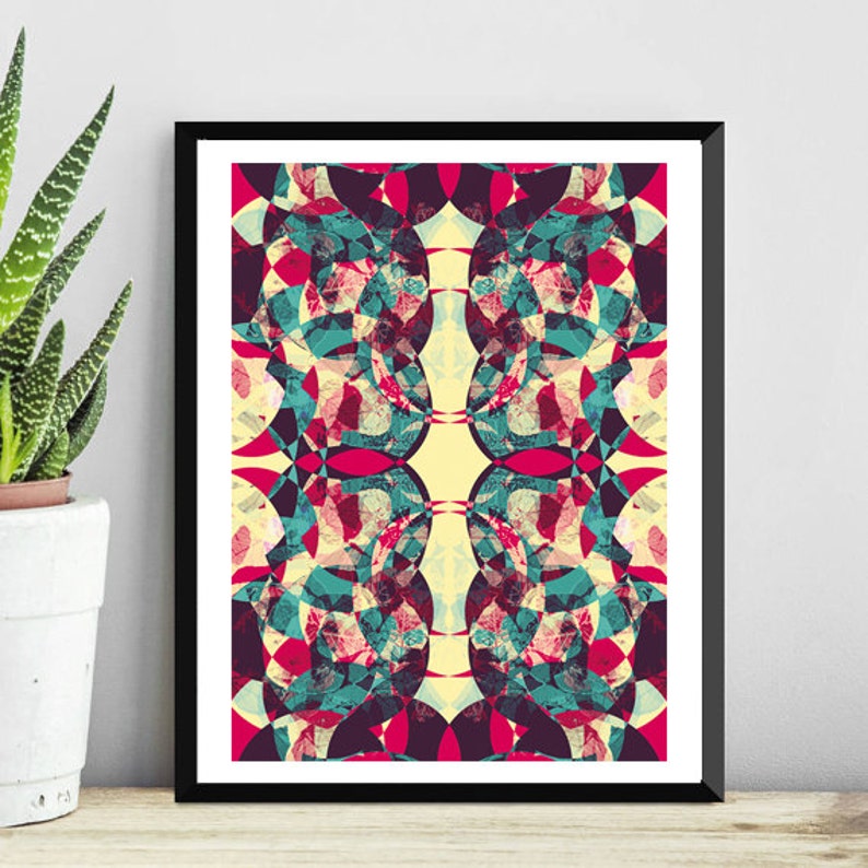 Colorful Wall Art Print Download Pink Art Print Large | Etsy