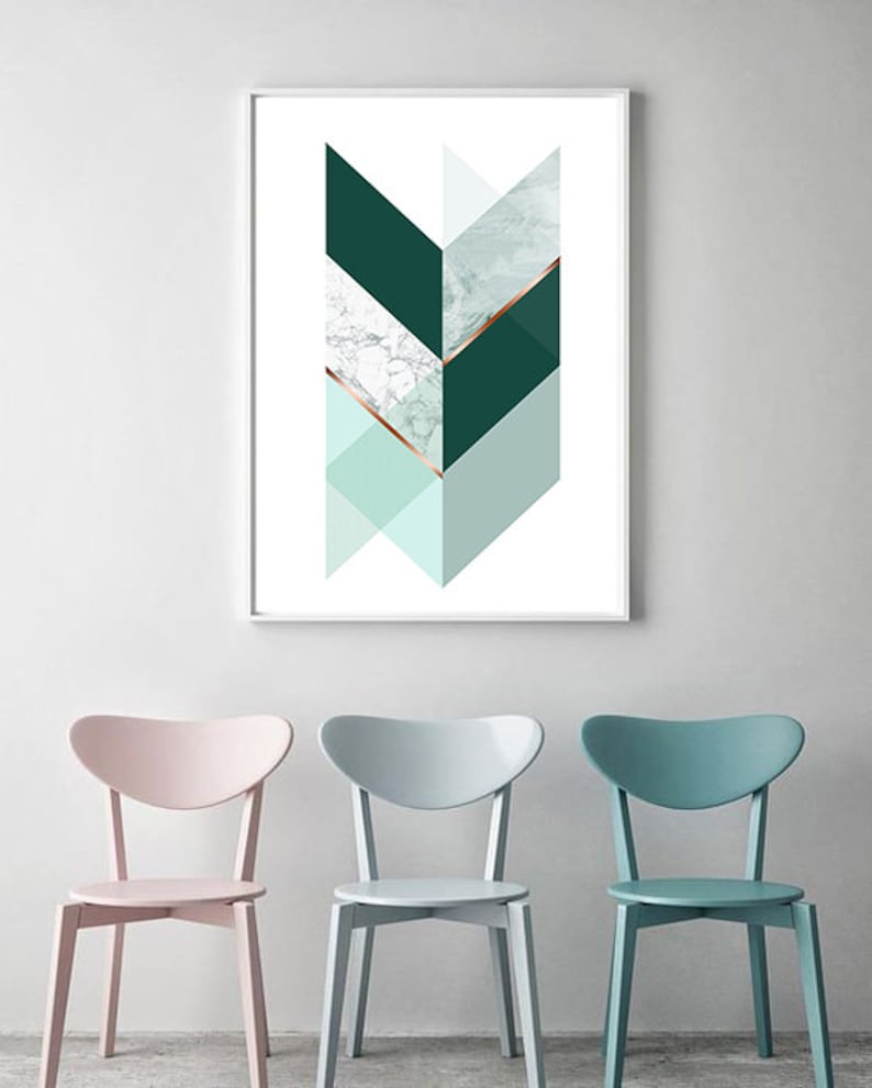 Printable Geometric Wall Art Prints Abstract Digital Download - Etsy