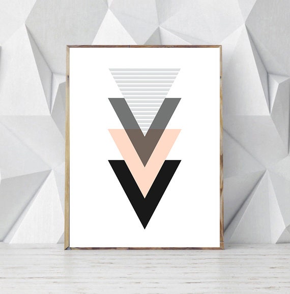 Minimalist poster Scandinavian print Geometric wall art | Etsy