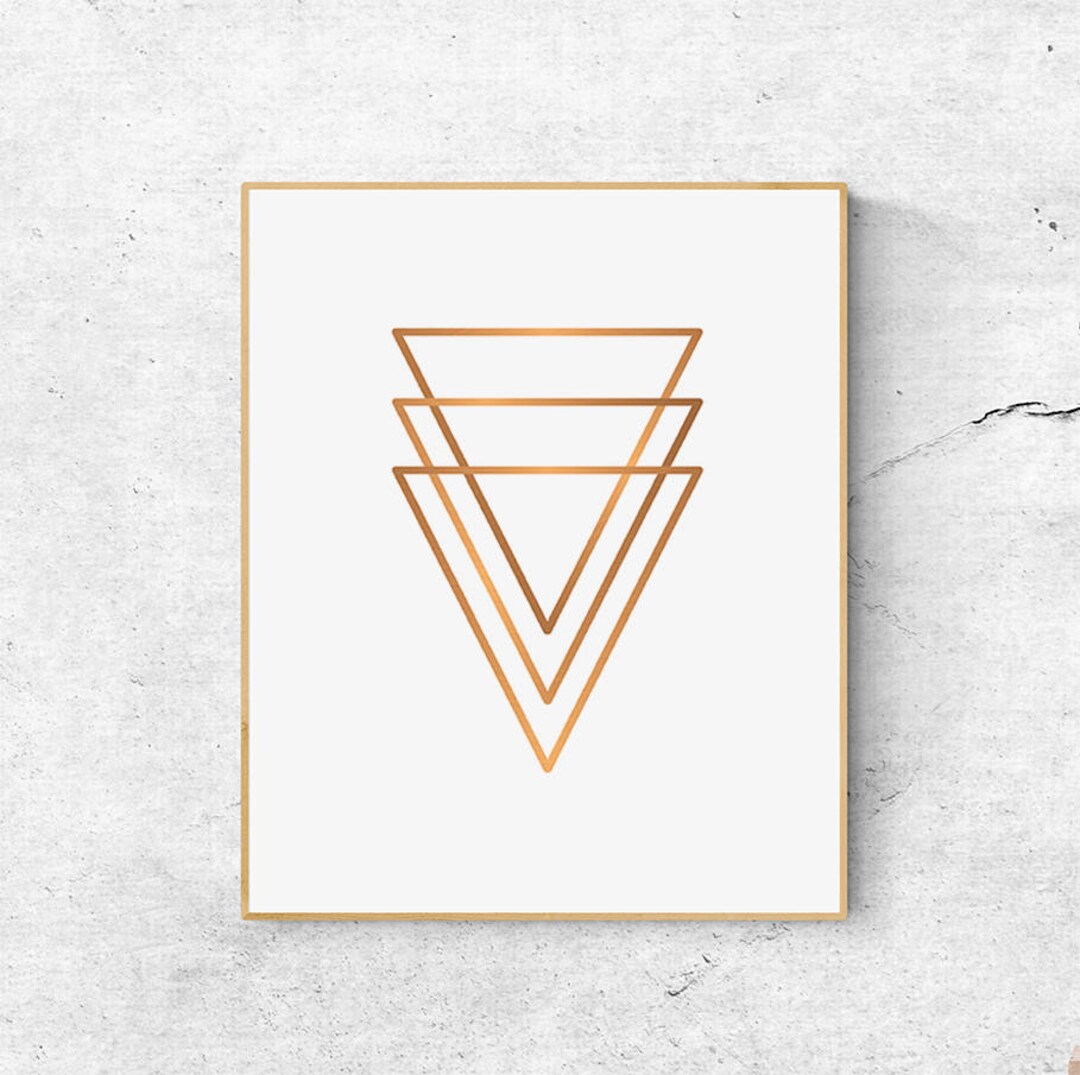 Copper Wall Art Prints, Geometric Print, Scandinavian Print, Abstract ...