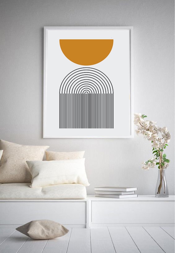 Printable Wall Art Minimalist Print Mid Century Decor | Etsy