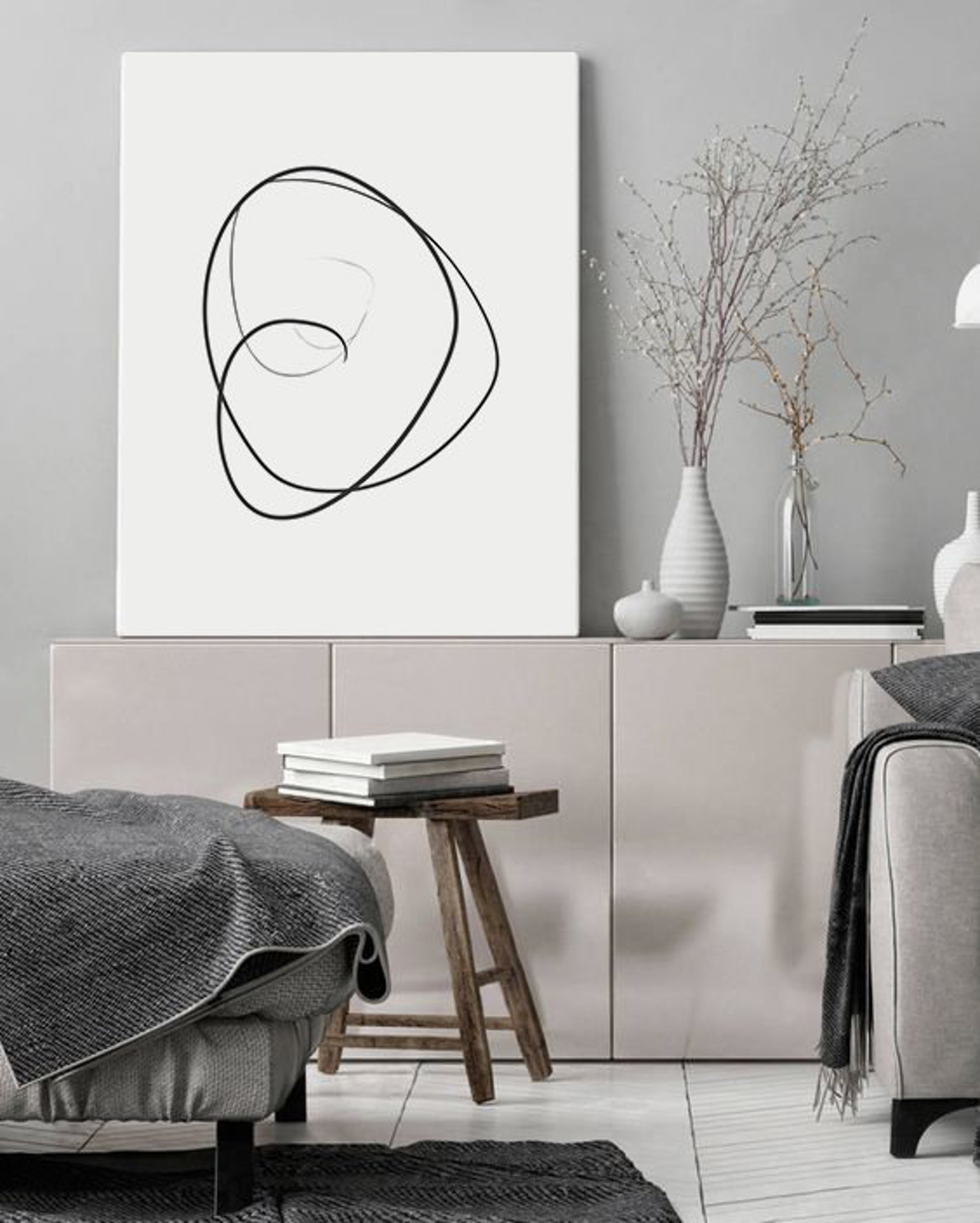 Black and White Minimalist Line Drawing Minimalist Poster | Etsy