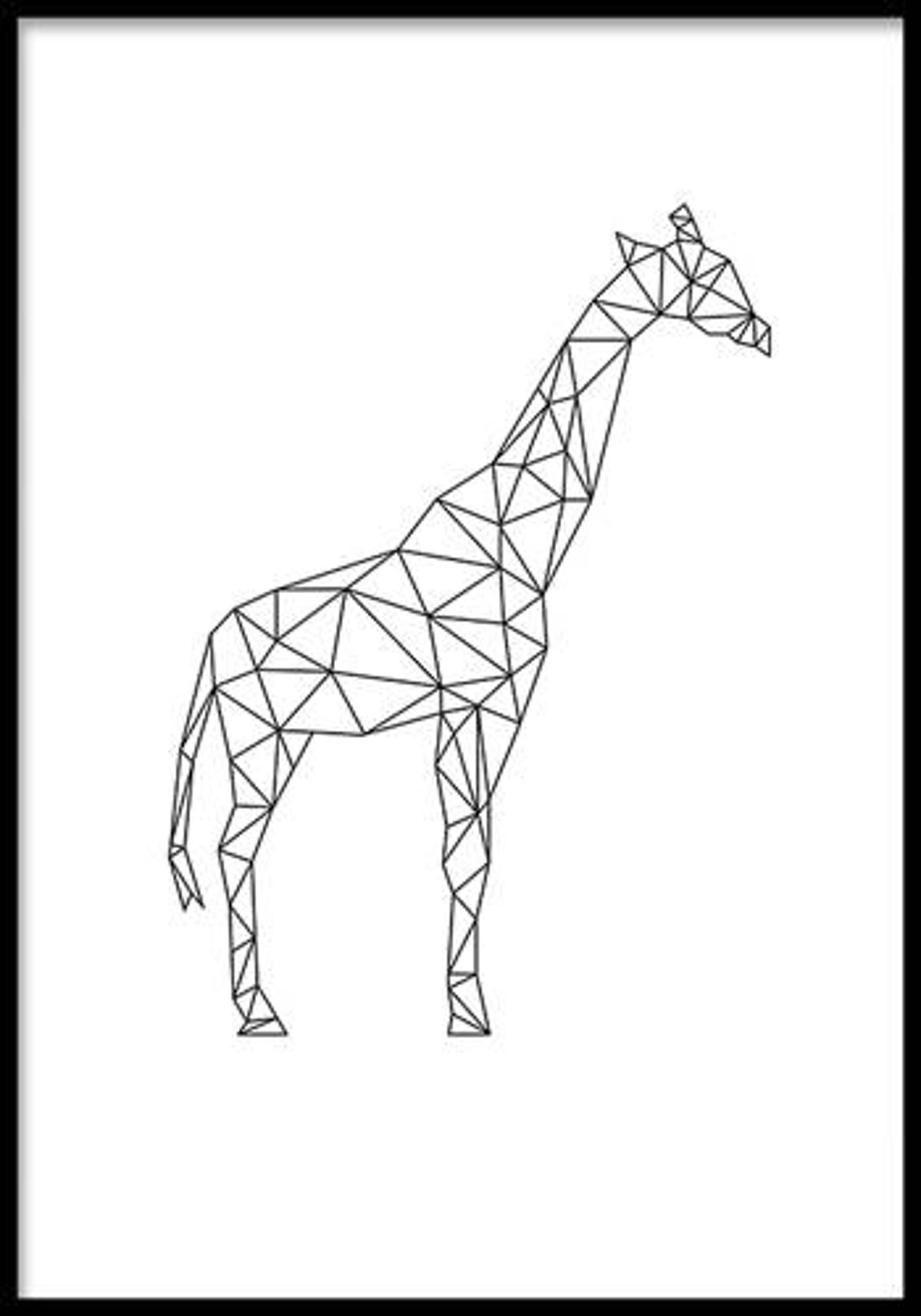 Giraffe Print Animal Art Print Geometric Giraffe Wall Art - Etsy