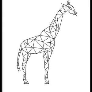 Giraffe Print Animal Art Print Geometric Giraffe Wall Art - Etsy
