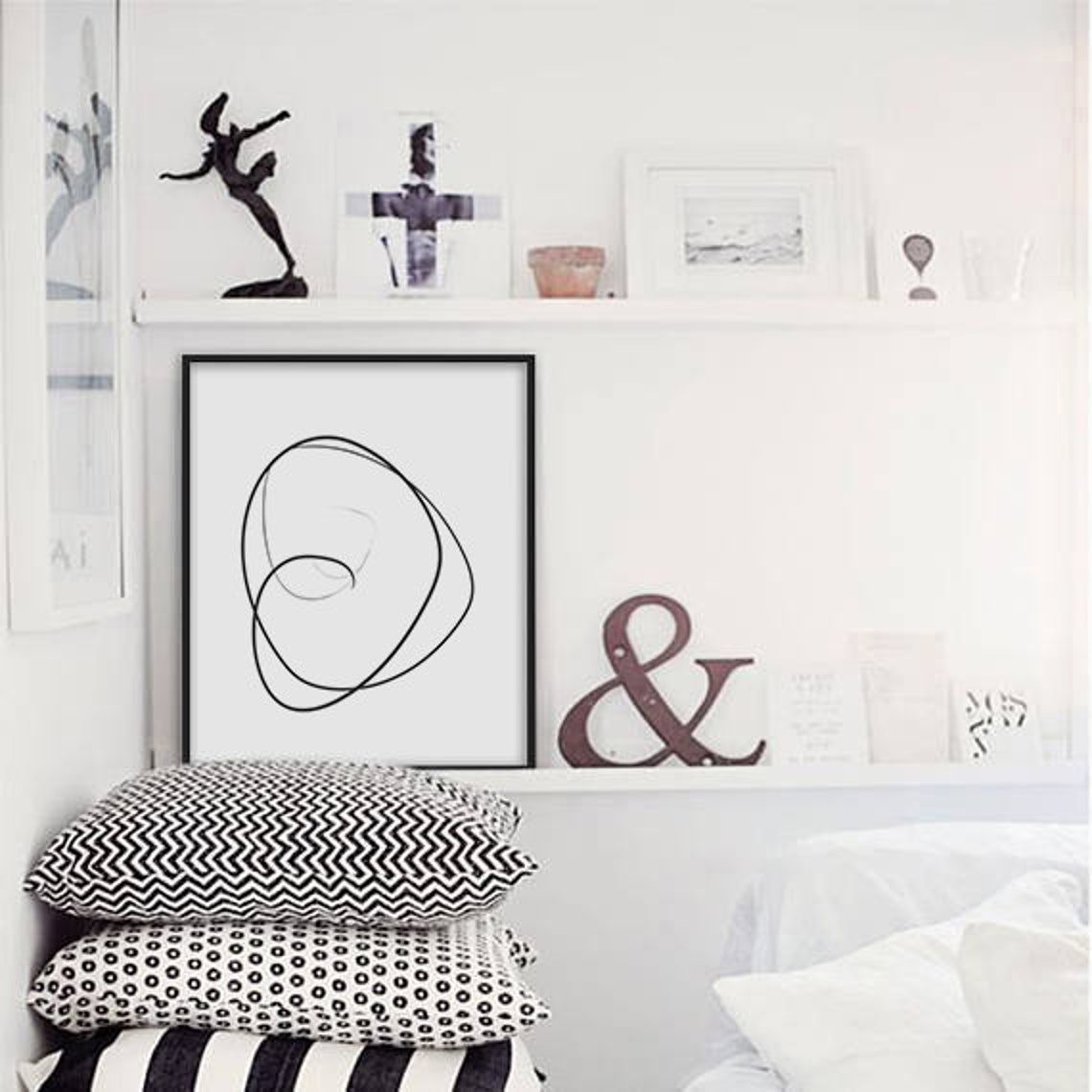 Black and White Minimalist Line Drawing Minimalist Poster - Etsy