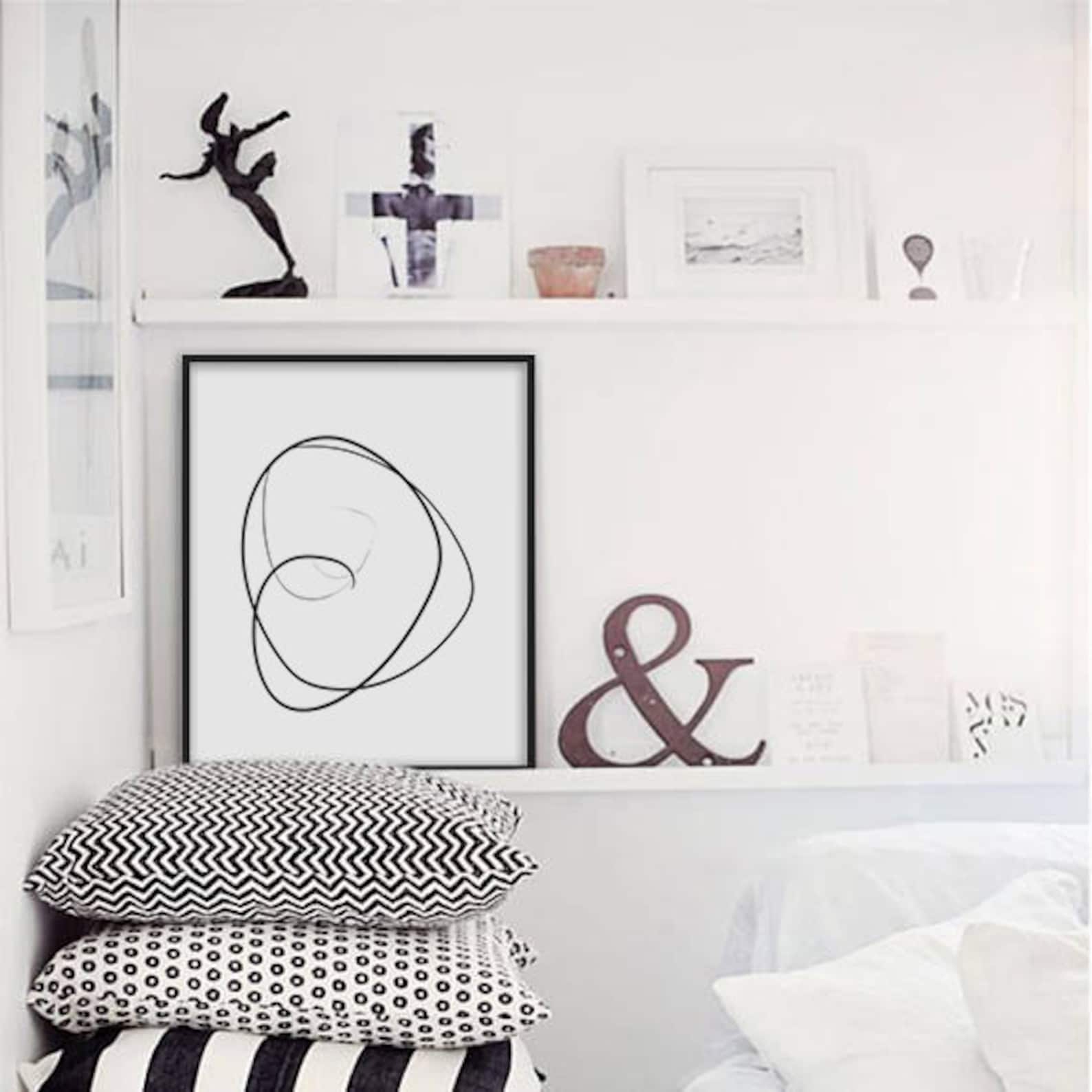 Black and White Minimalist Line Drawing Minimalist Poster | Etsy