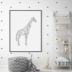 Giraffe Print Animal Art Print Geometric Giraffe Wall Art - Etsy