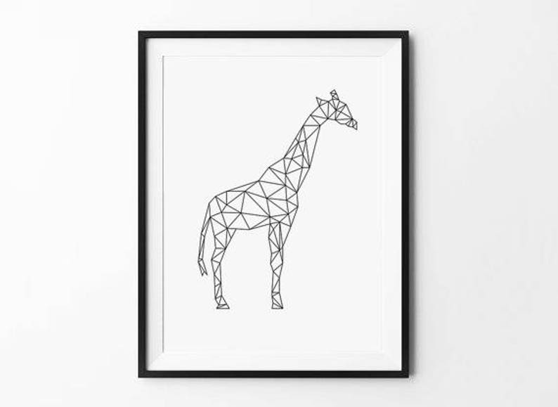 Giraffe Print Animal Art Print Geometric Giraffe Wall Art - Etsy