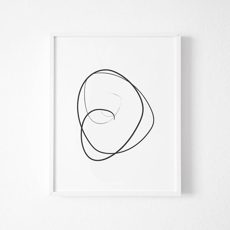 Black and White Minimalist Line Drawing Minimalist Poster | Etsy