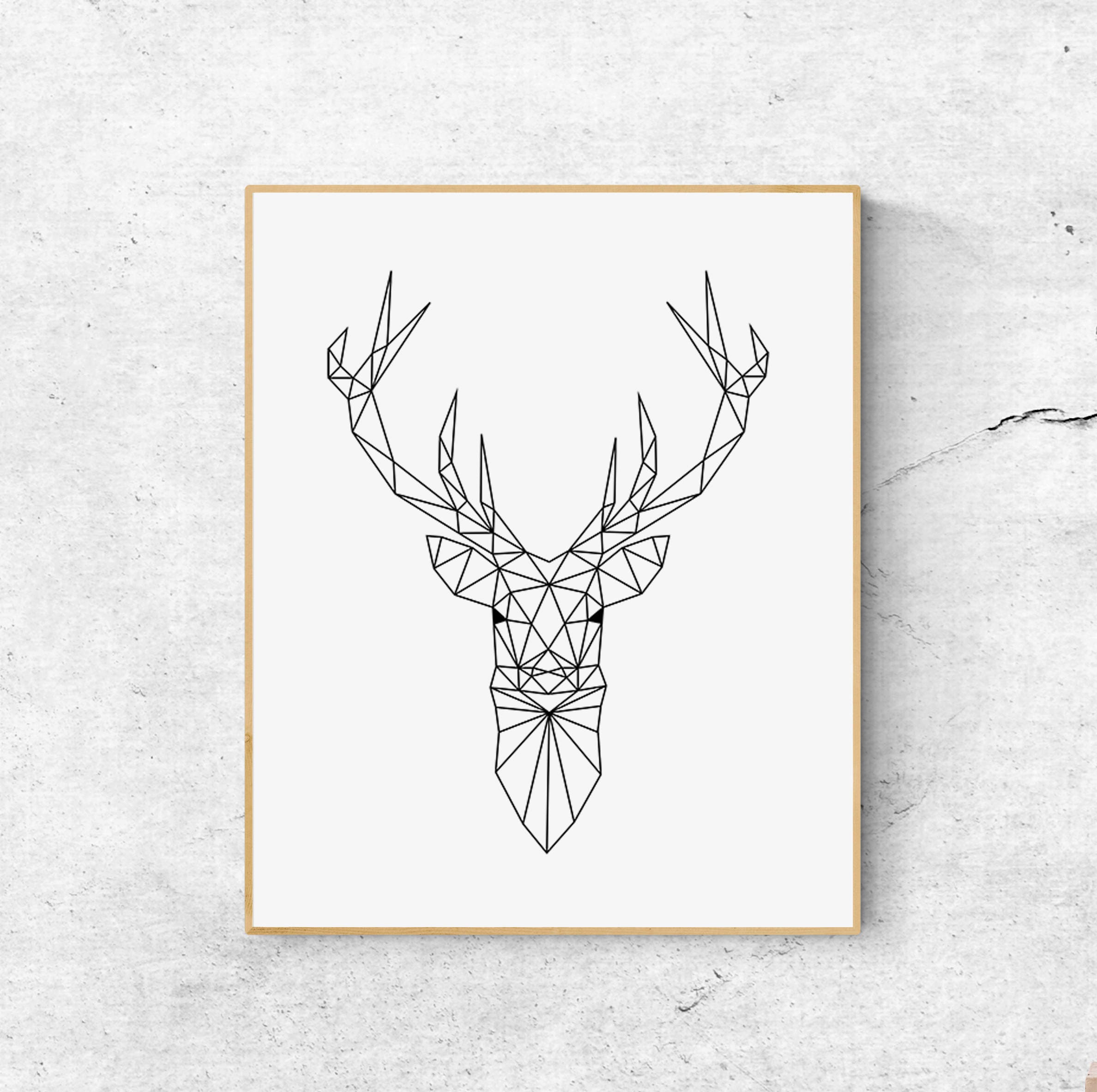 Geometric Stag Head