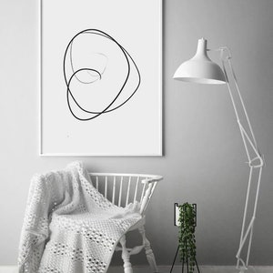 Black and White Minimalist Line Drawing, Minimalist Poster, Abstract ...
