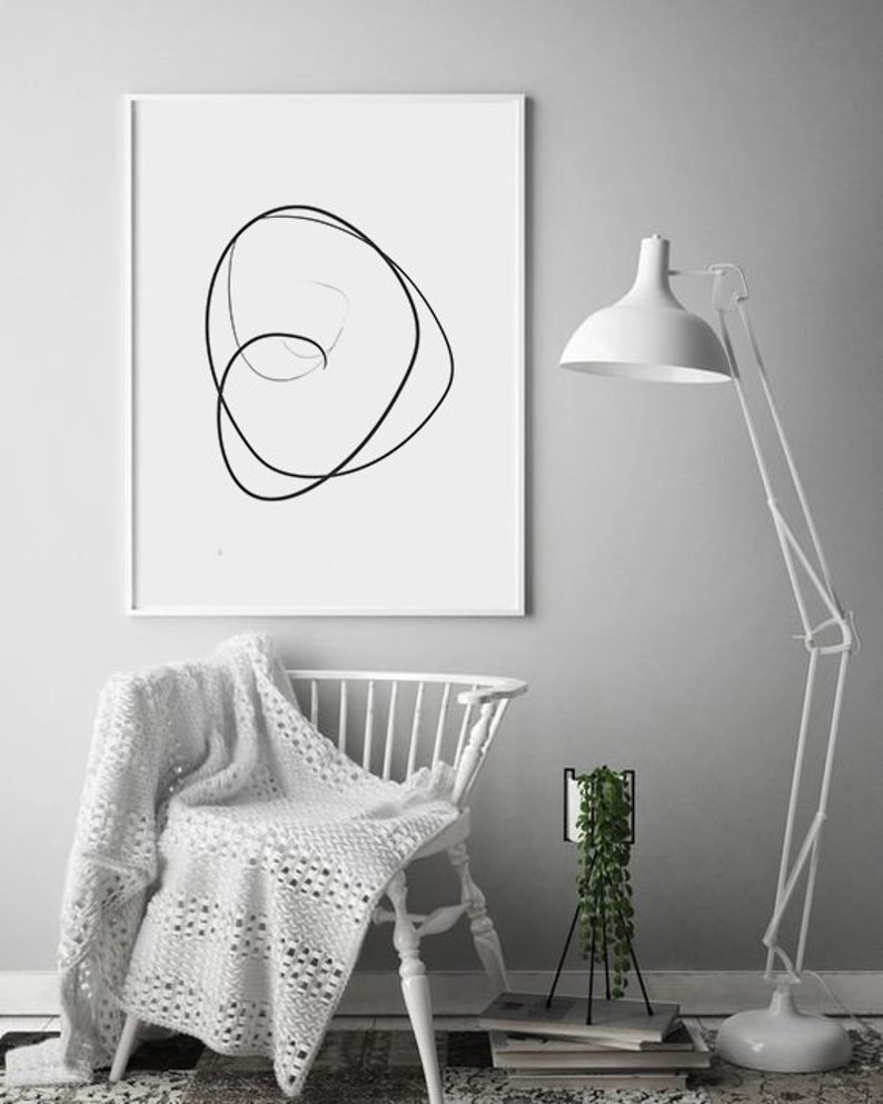 Black and White Minimalist Line Drawing Minimalist Poster | Etsy