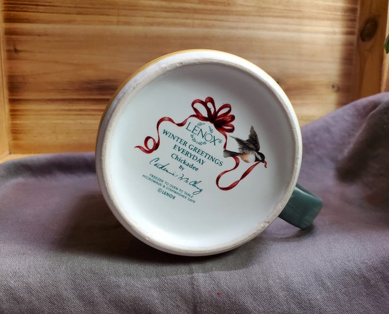 Vintage Lenox Cup Mug winter Greetings Everyday - Etsy