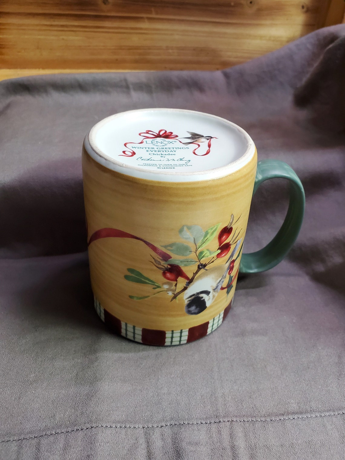 Vintage Lenox Cup Mug winter Greetings Everyday - Etsy